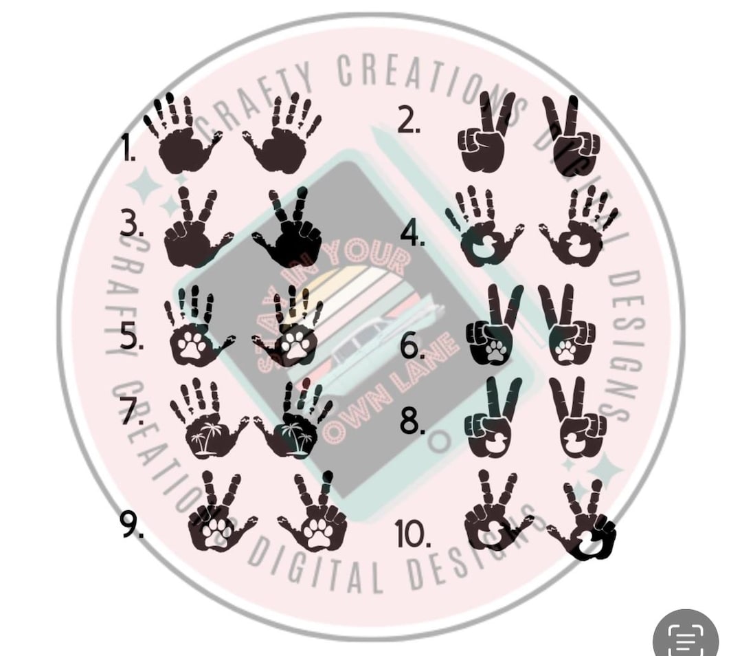 Set of 2 Wave Hands Decals, Hand Print, Hand Sign, Decal, Adventure ...