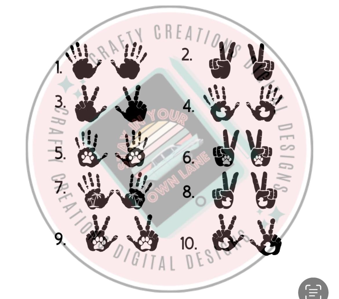 Wave Hand Decals, Car Mirror Sticker, Adventure Decal, Dog Paw, Set of ...