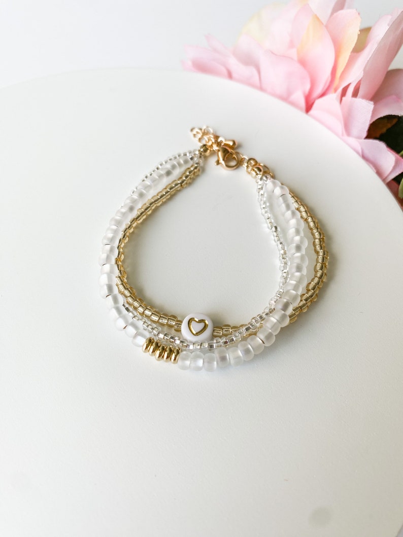Beaded Bracelet, Double Strand Bracelet, Layering Bracelet, Bracelet ...