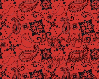 2 Colors Seamless Red Bandana Paisley Pattern Transparent Background ...