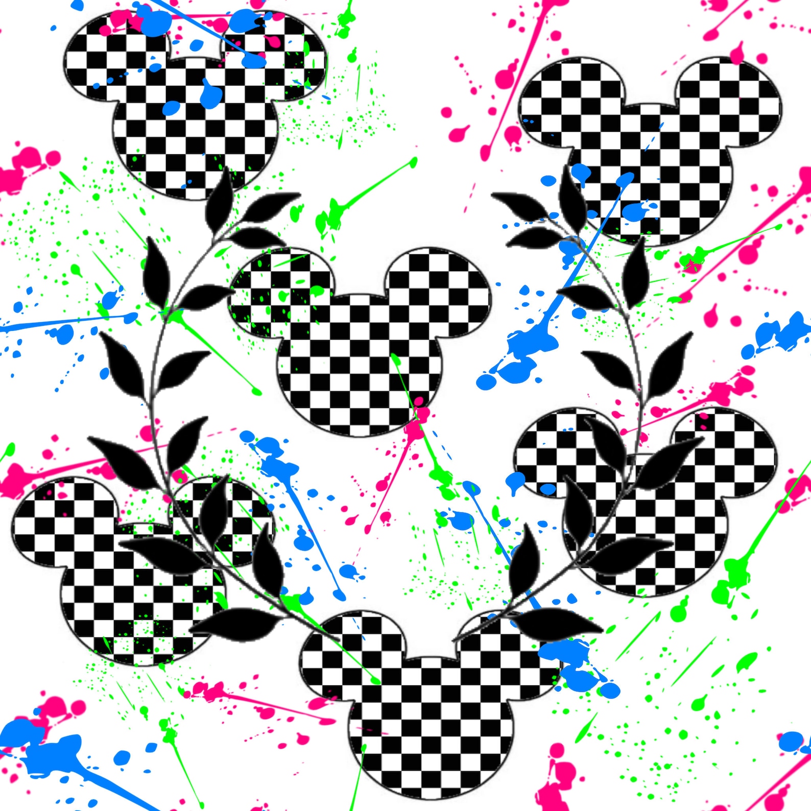 Seamless Mickey Paint Splatter - Etsy