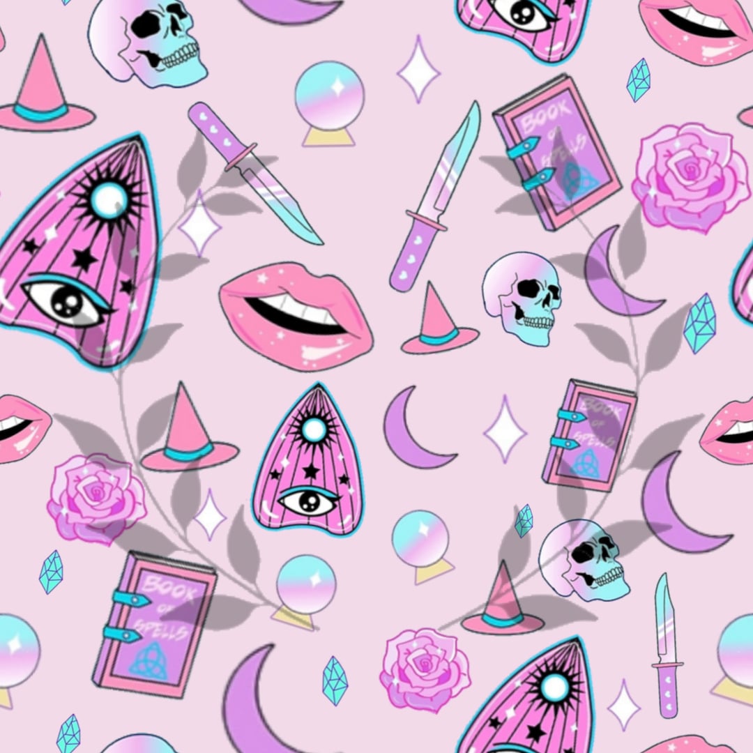 Witchy Girl Seamless Pattern - Etsy