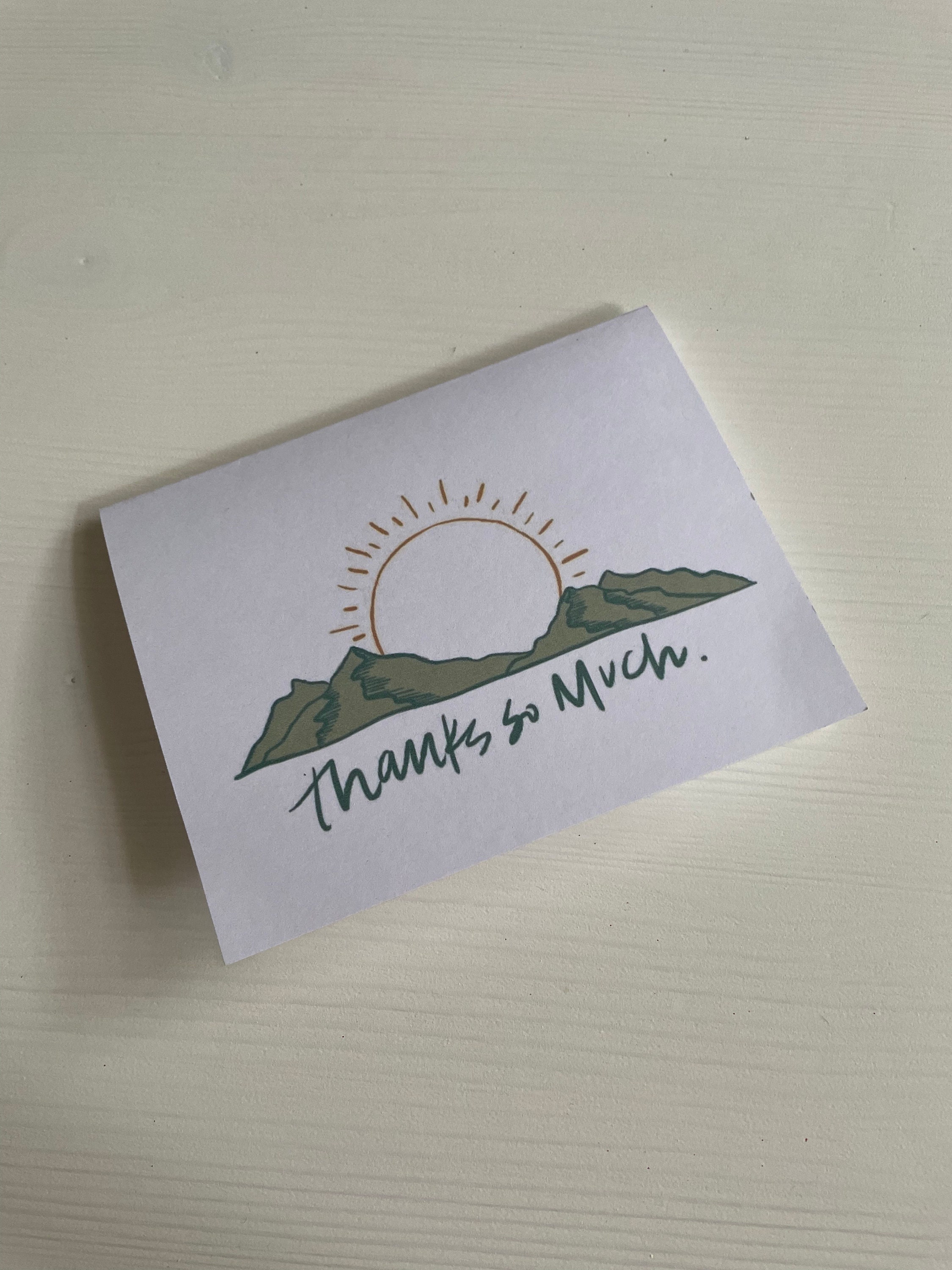 Sunrise Thank You Card: Mountains Greeting Card - Etsy