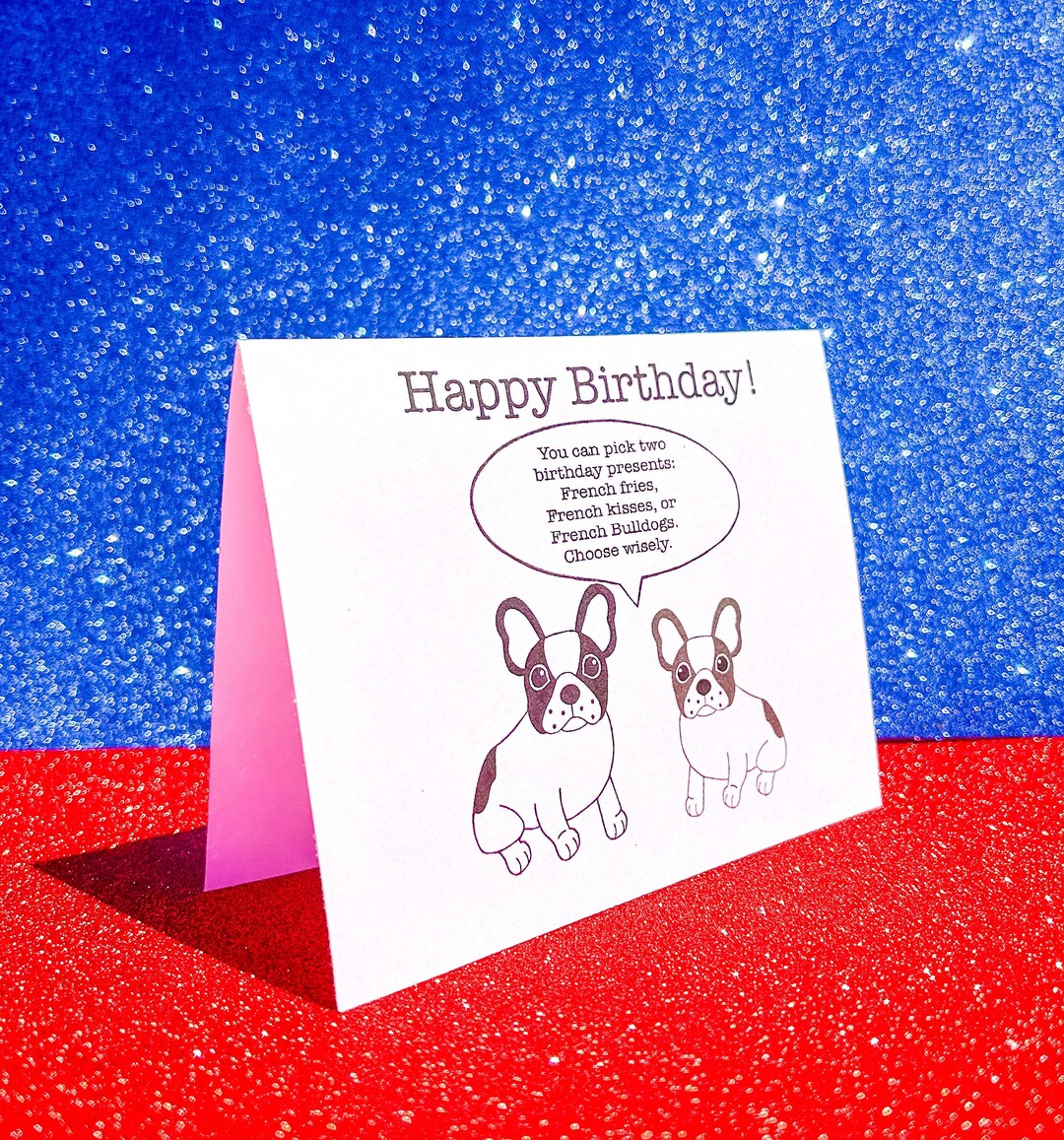 French Bulldog Birthday Card; Funny Greeting Card - Etsy