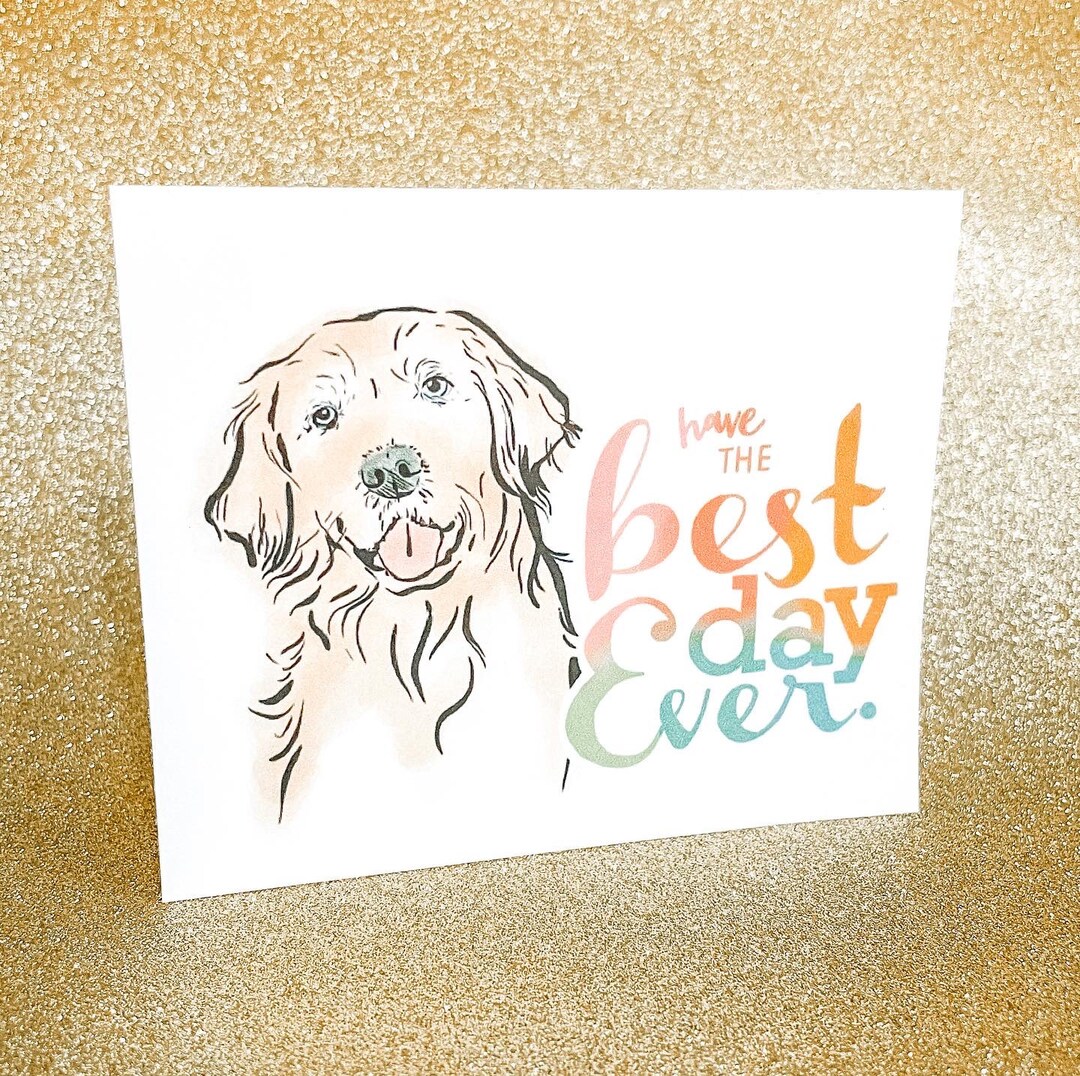 Golden Retriever Greeting Card, Birthday Card, Encouragement Card - Etsy