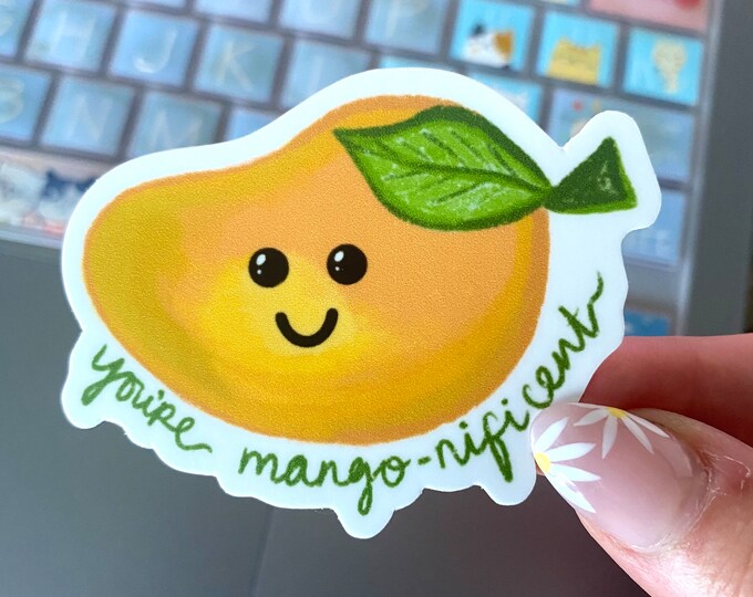 You’re Mango-nificent Vinyl Laptop Sticker | Cute Pun | Vinyl Food Pun ...
