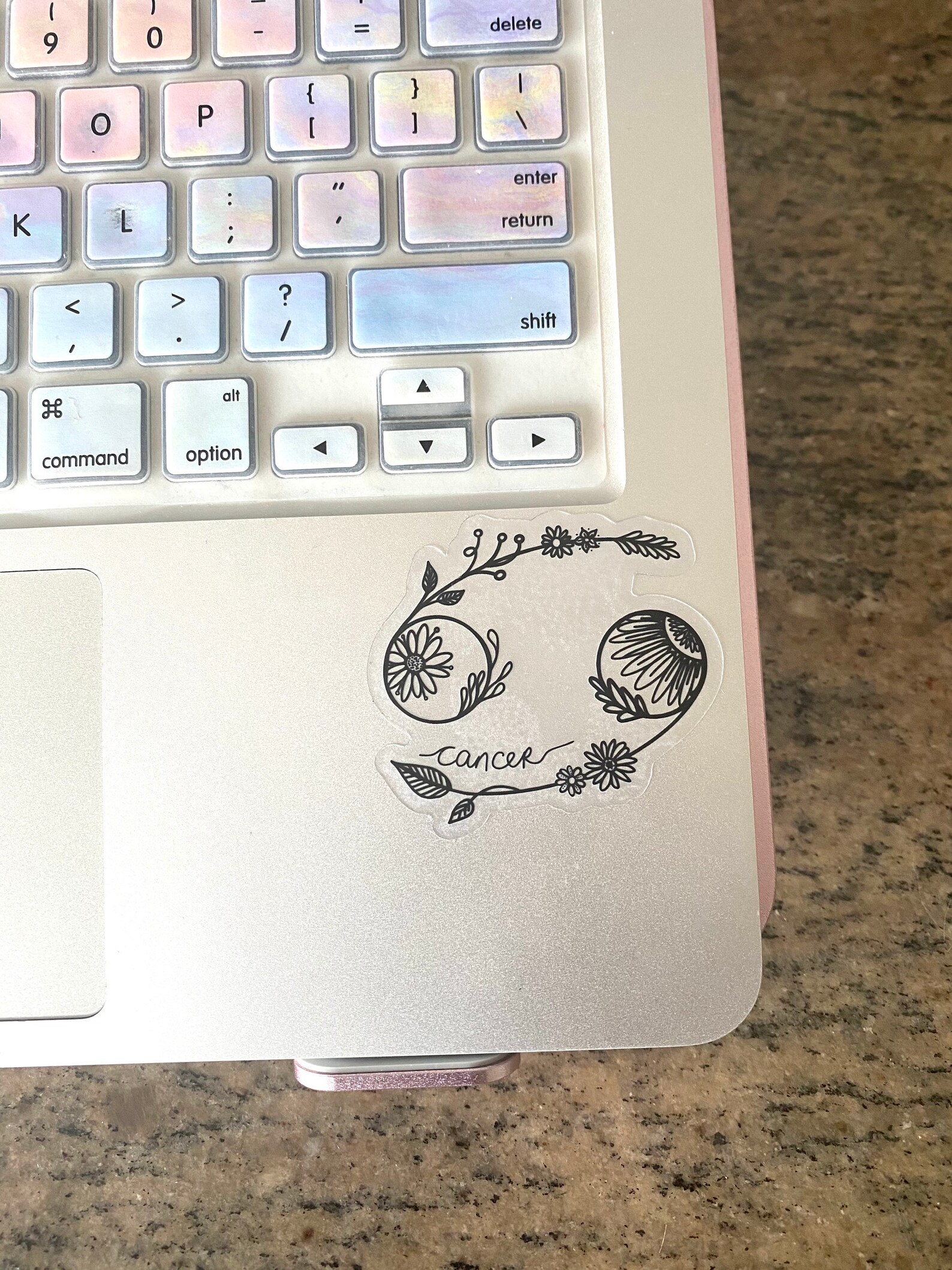 Clear Floral Cancer Zodiac Sticker Cancer Zodiac Laptop - Etsy