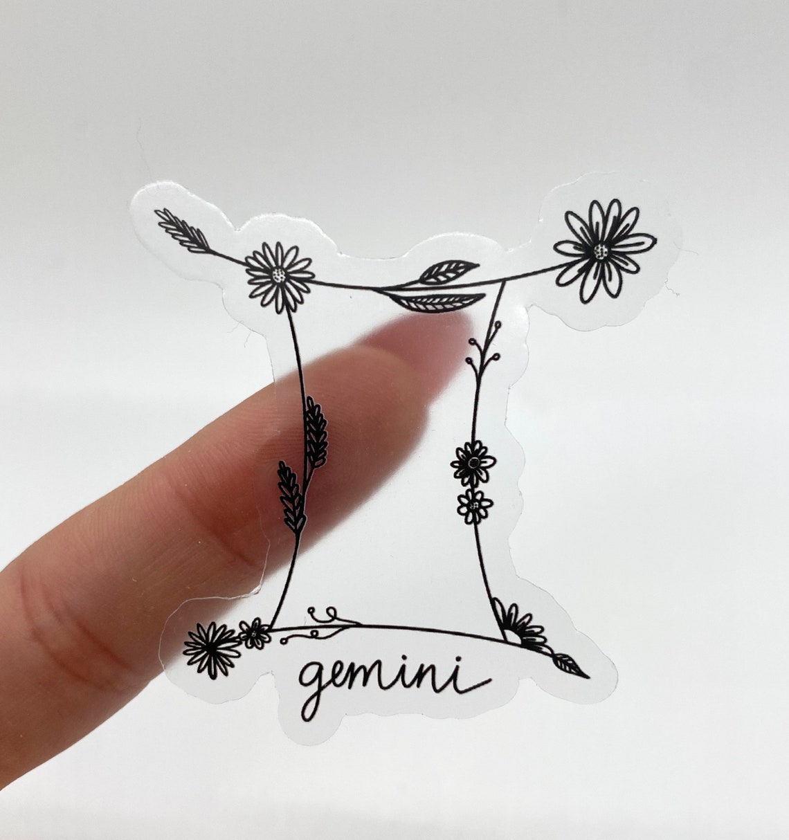 Clear Floral Gemini Zodiac Constellation Sticker Gemini - Etsy