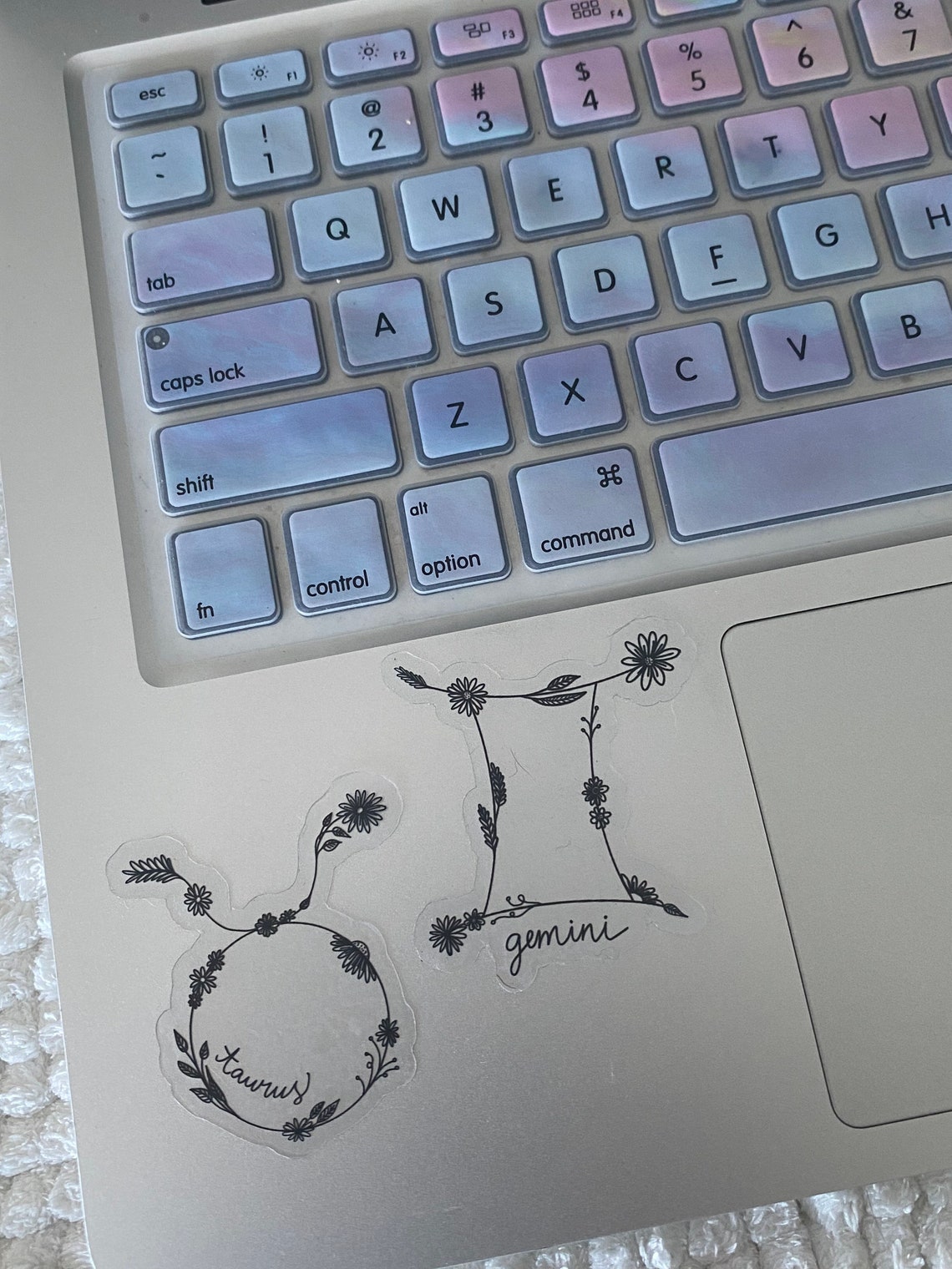 Clear Floral Taurus Zodiac Sticker Taurus Zodiac Laptop - Etsy