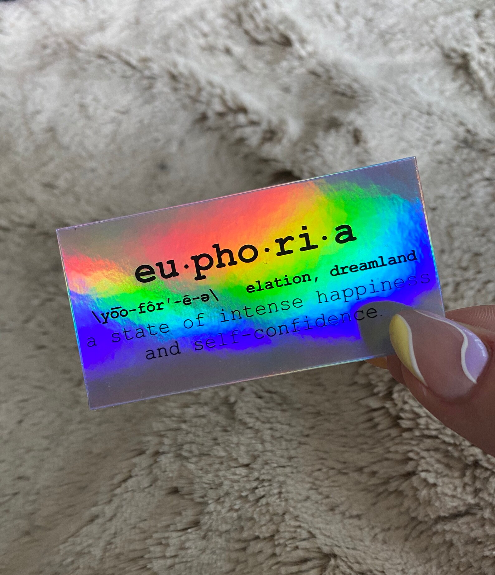Euphoria Holographic Vinyl Sticker Euphoria Definition - Etsy
