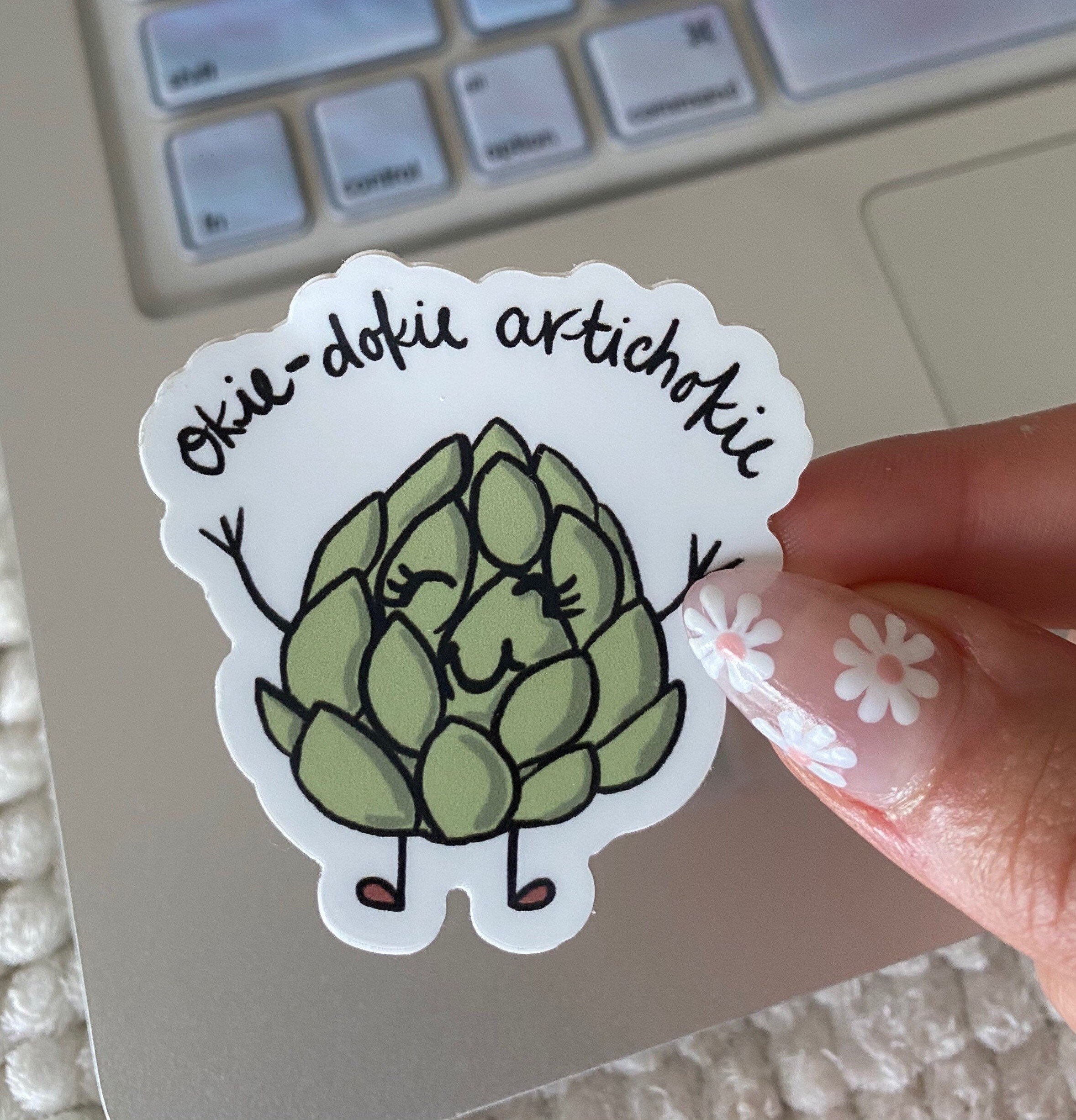 Okie Dokie Atichokie Sticker Laptop sticker Cute Food | Etsy