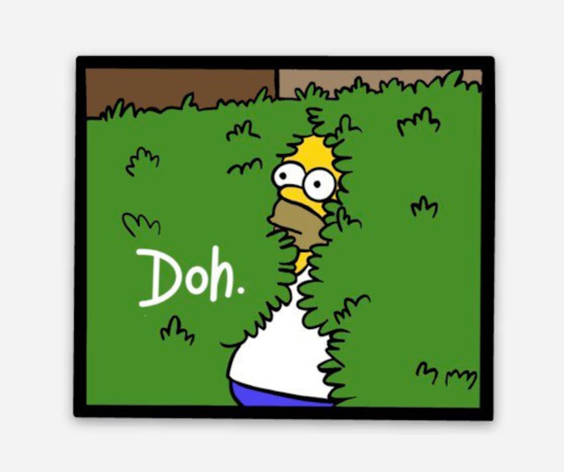 Homer Into the Bush Vinyl Sticker Laptop Sticker Simpsons | Etsy