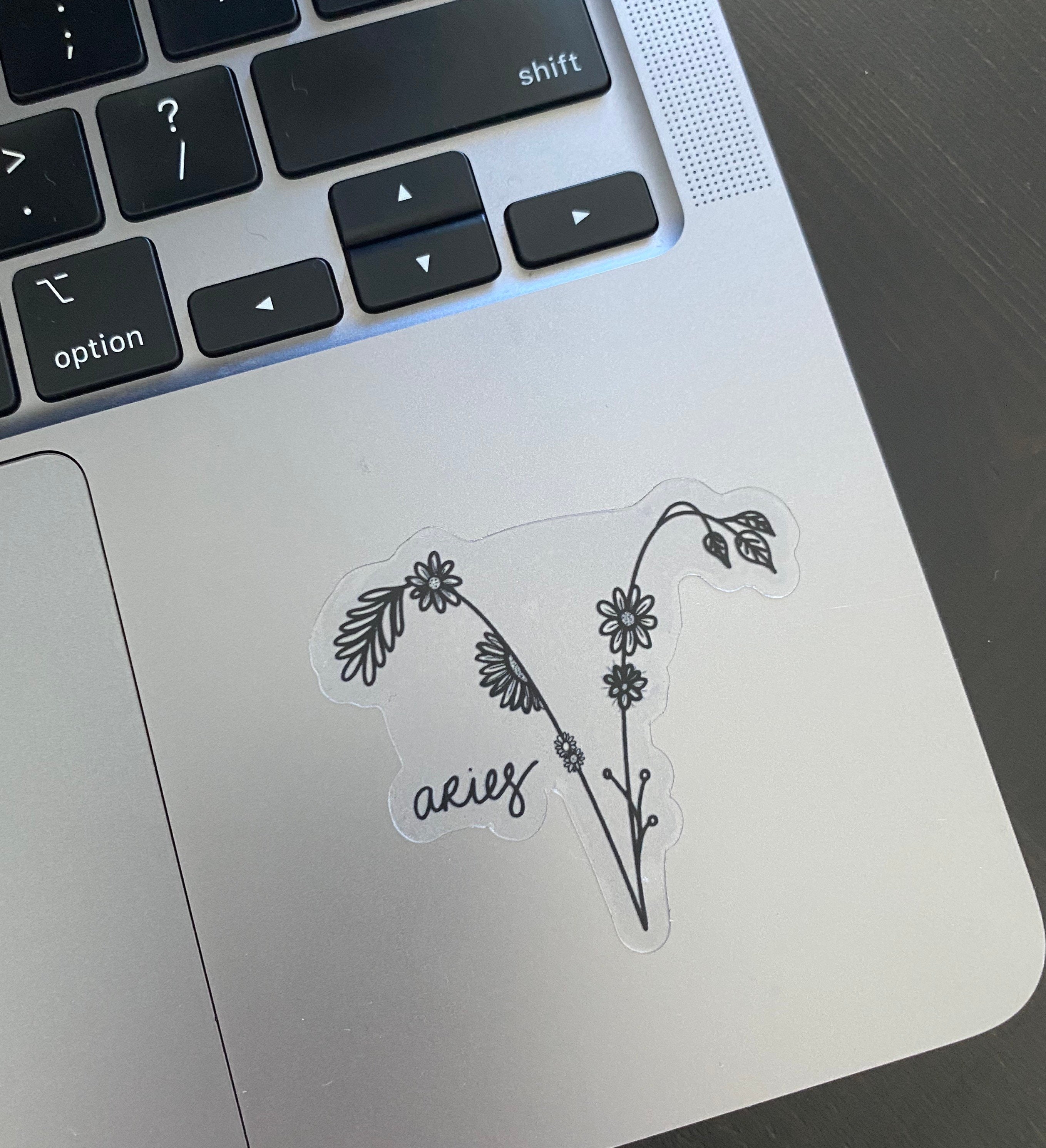 Clear Floral Aries Zodiac Sticker Aries Zodiac Laptop - Etsy