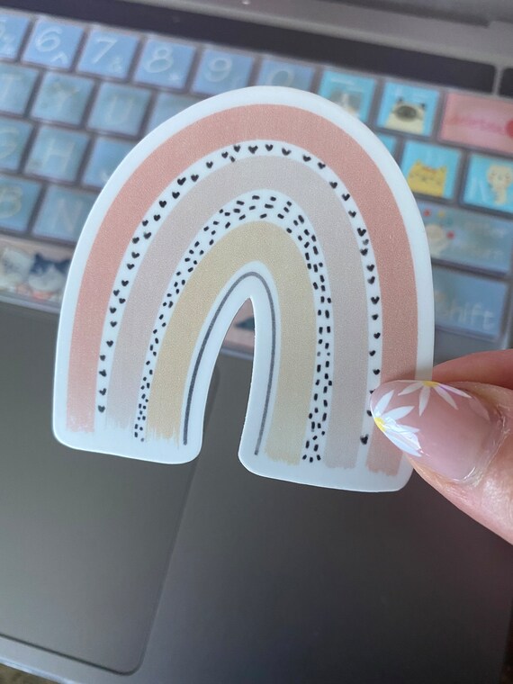 Boho Rainbow Vinyl Sticker Boho Rainbow Die Cut Sticker - Etsy