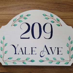 Custom Hand Painted House Number and Street Sign - Etsy