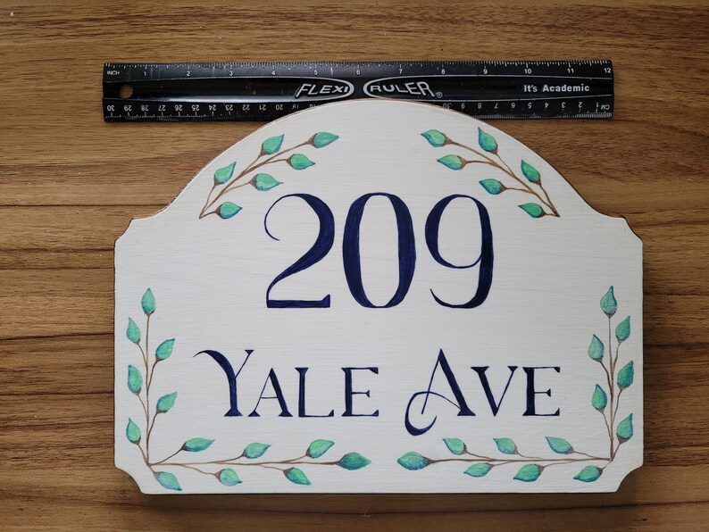 Custom Hand Painted House Number and Street Sign - Etsy
