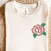 Embroidered Rose Shirt, Embroidered Red Rose Sweatshirt, Embroidered ...