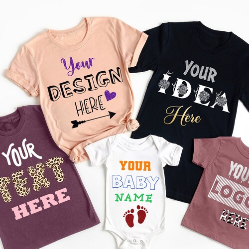 Personalized T-shirt Add Your Own Text Custom T-shirt - Etsy