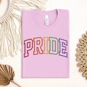 Embroidered Pride Sweatshirt, Embroidered Lgbt Shirt, Embroidered Pride ...
