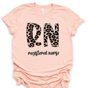 RN Leopard Shirt, Leopard Print Nurse Life,registered Nurse Shirt, RN ...