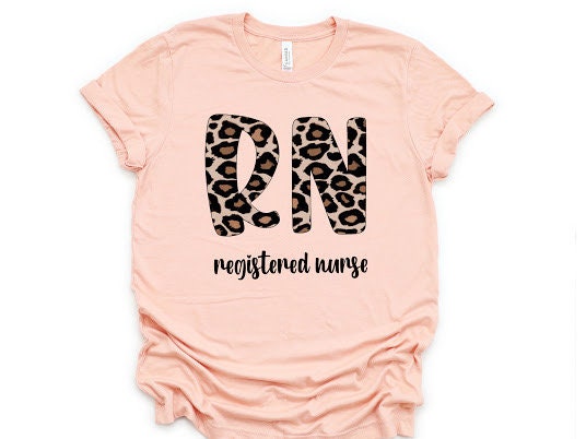 RN Leopard Shirt, Leopard Print Nurse Life,registered Nurse Shirt, RN ...