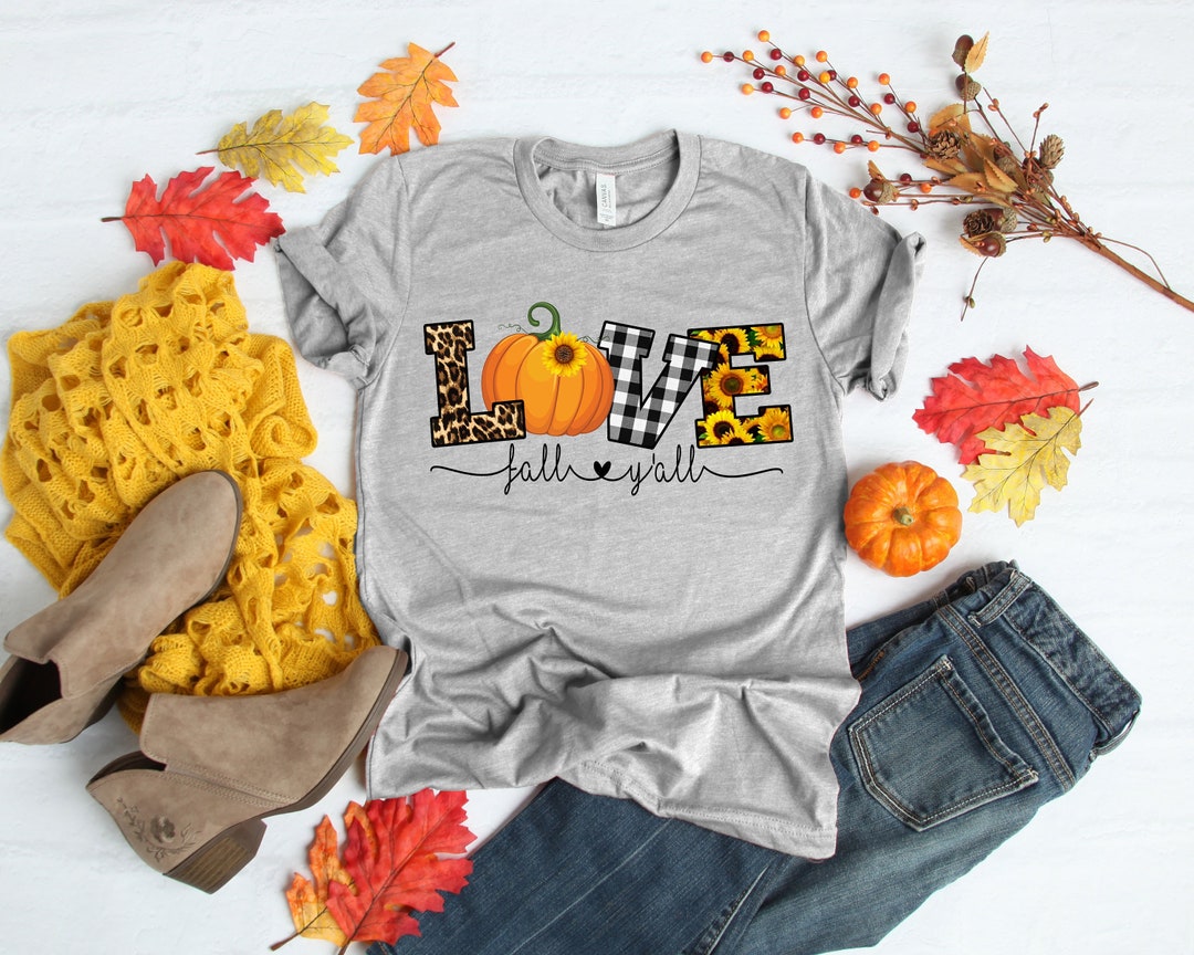 Love Fall Y'all Shirt, Leopard Print Fall Shirt, Thanksgiving,hello ...