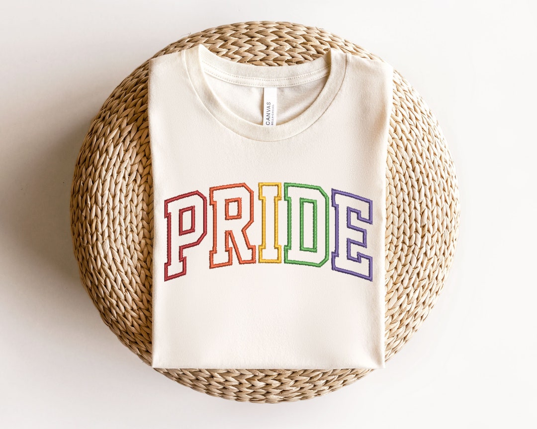 Embroidered Pride Sweatshirt, Embroidered Lgbt Shirt, Embroidered Pride ...