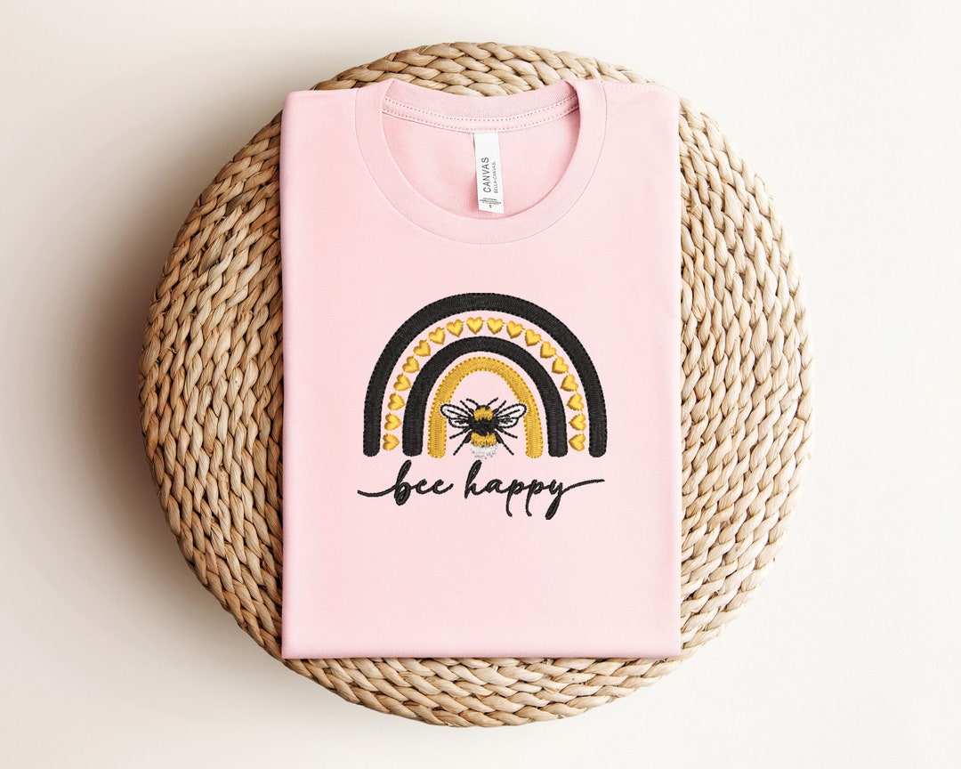 Embroidered Bee Happy Shirt, Queen Bee, Bee Kind Shirt, Mom Life ...