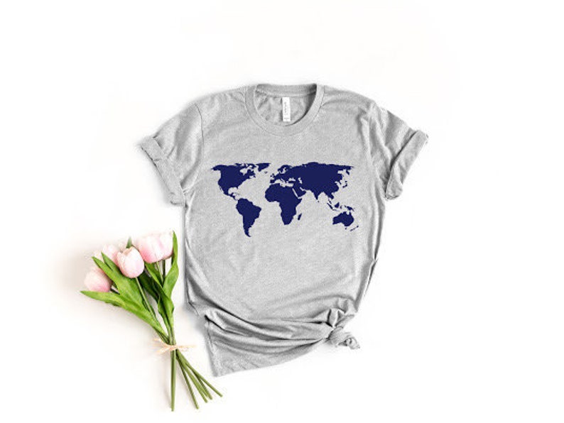 World Map Shirt Travel Shirt Traveler Gift Travel Lover - Etsy
