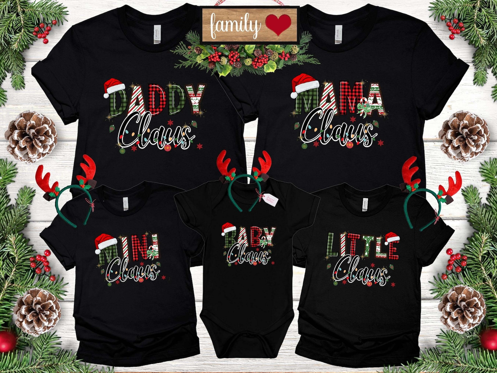 Daddy Claus, Mama Claus, Mini Claus, Baby Claus, Little Claus ...