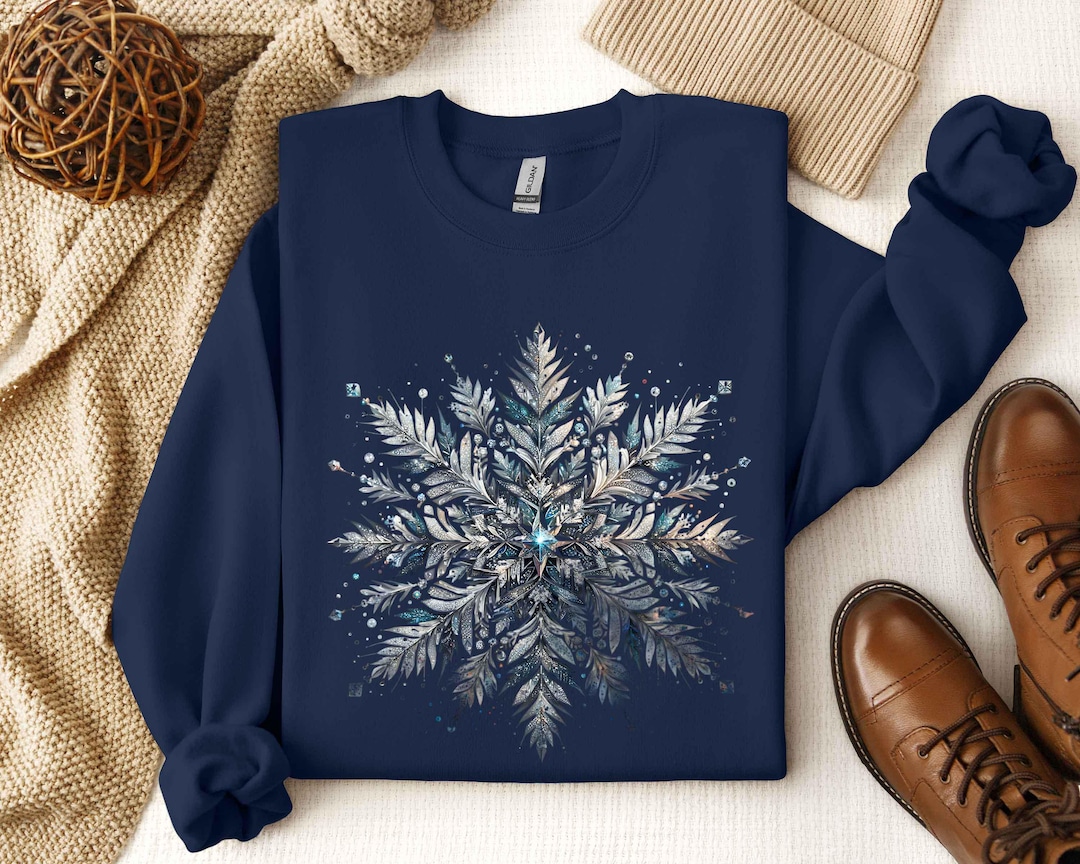 Snowflake Sweatshirt, Christmas Snowflake T-shirt, Snowflake Winter ...