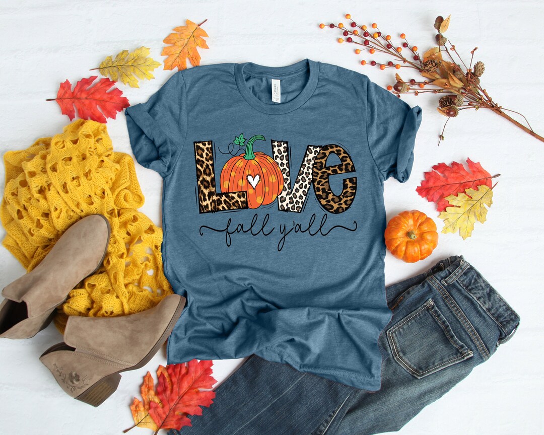 Love Fall Y'all Shirt, Leopard Print Fall Shirt, Thanksgiving,hello ...