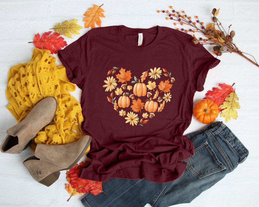 Fall Heart Shirt, Love Fall Y'all Shirt, Pumpkin Fall Shirt, Hello ...