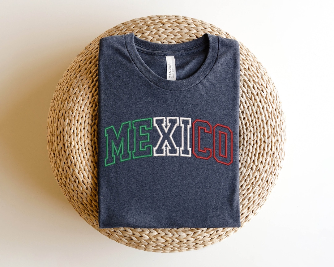Embroidered Mexico Sweatshirt, Embroidered Mexican Flag Shirt ...