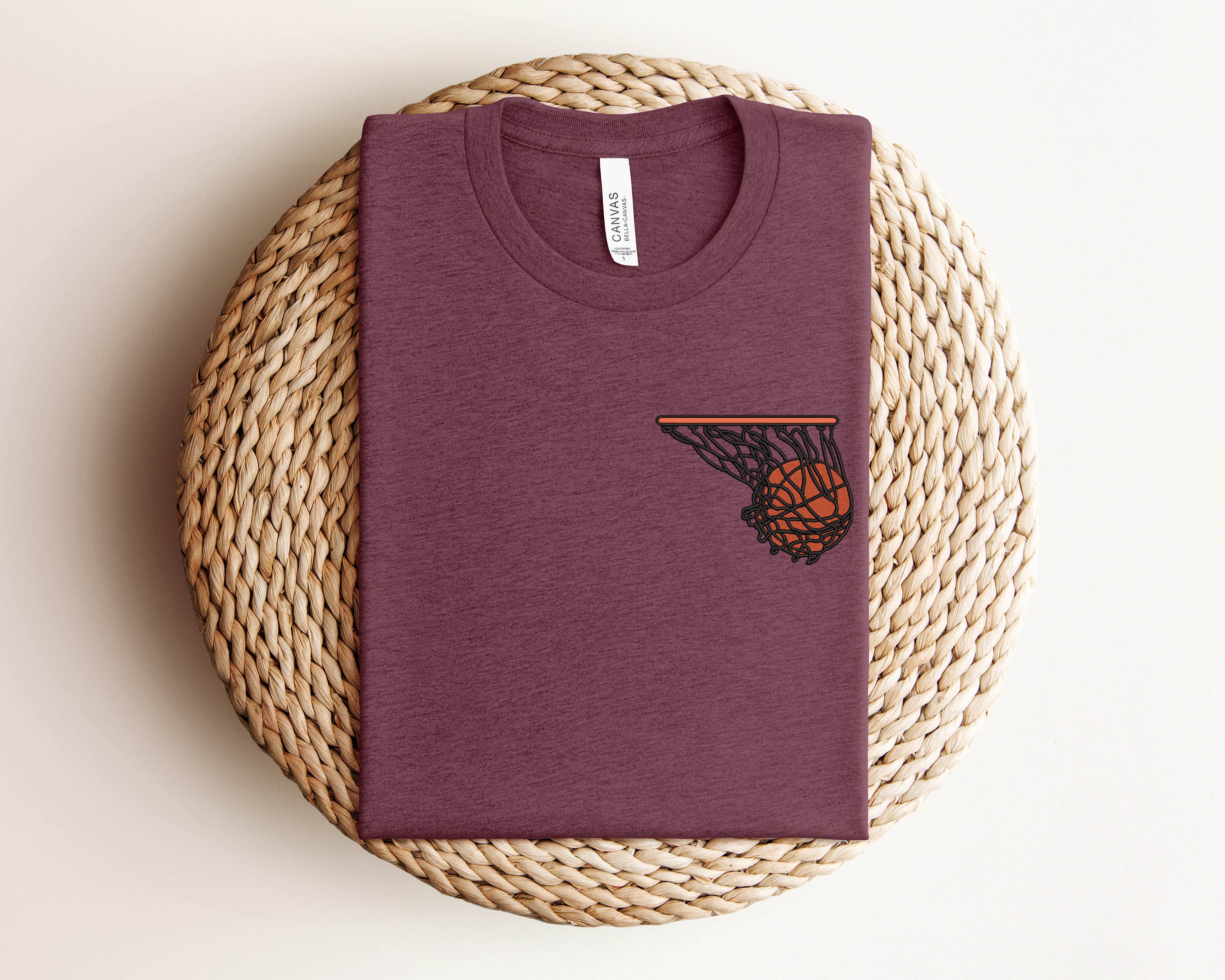 Embroidered Basketball Shirt, Embroidered Basketball Hoop Sweatshirt ...