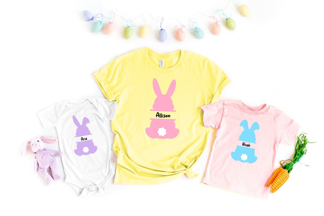 CUSTOM Easter Bunny Shirt, Personalized Easter Name Shirt, Custom ...