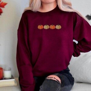 Embroidered Hello Pumpkin, Embroidered Pumpkin Season Sweatshirt ...