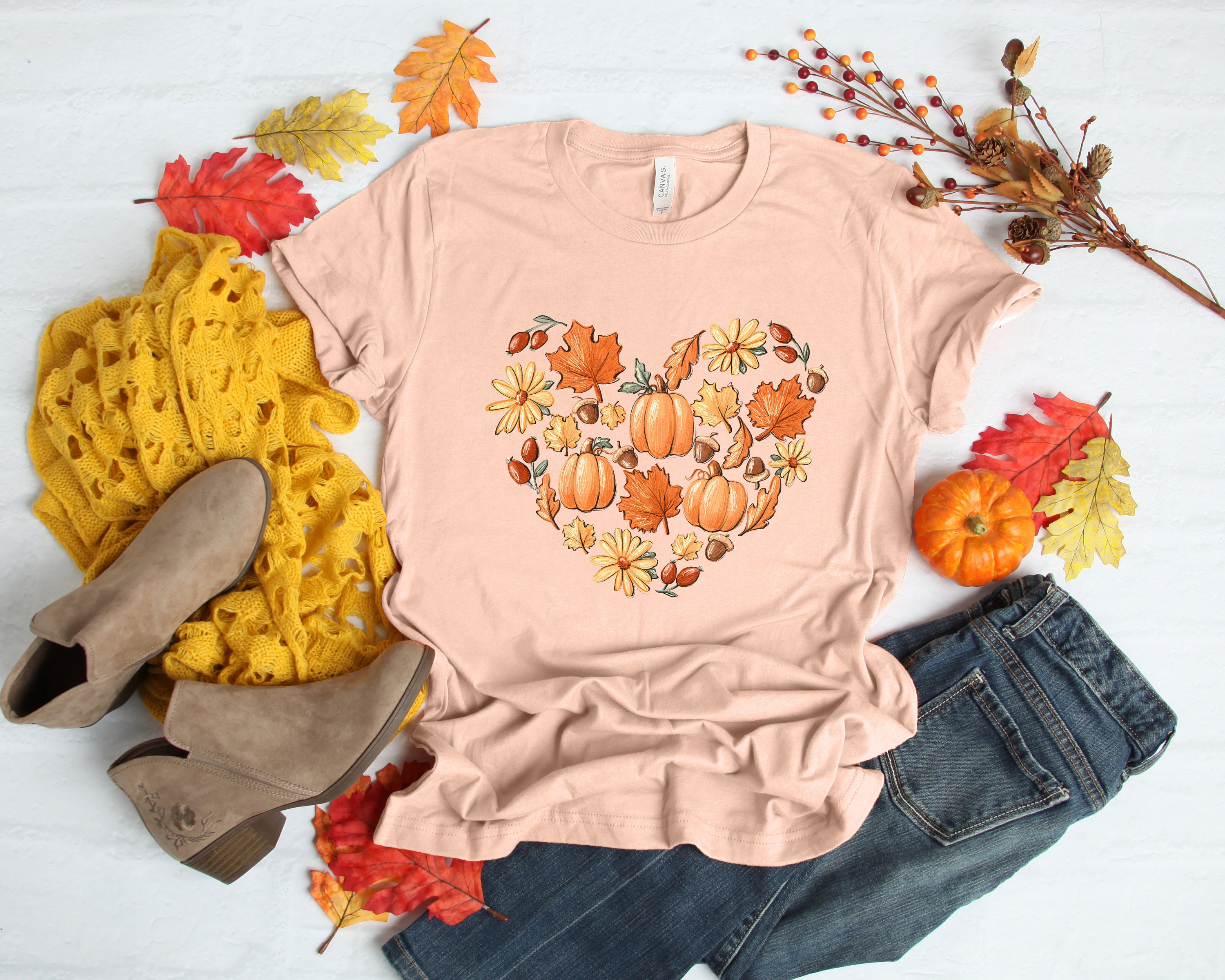 Fall Heart Shirt, Love Fall Y'all Shirt, Pumpkin Fall Shirt, Hello ...