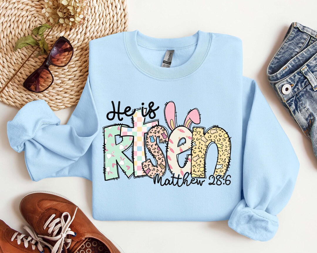 Easter He is Risen Shirt, Easter Religious Shirt, Easter Leopard Print ...