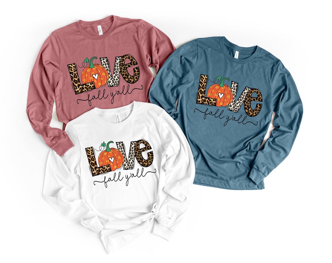 Love Fall Y'all Shirt, Leopard Print Fall Shirt, Thanksgiving,hello ...