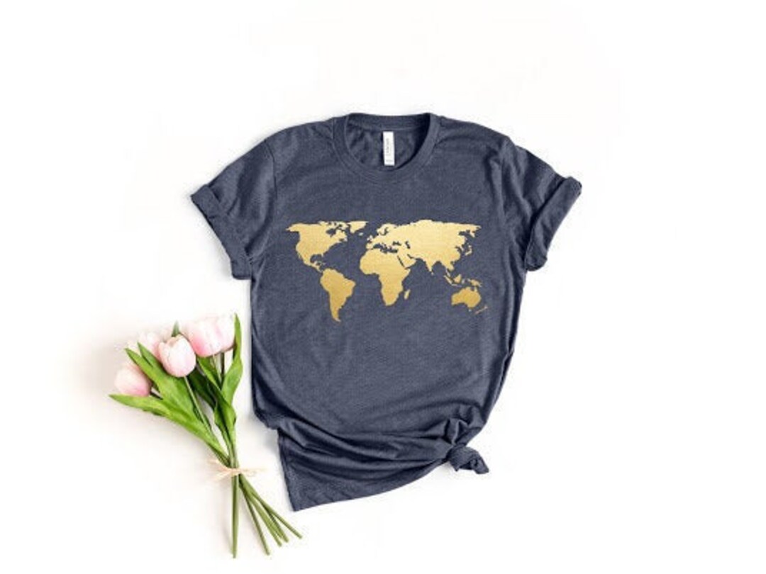 World Map Shirt, Travel Shirt, Traveler Gift, Travel Lover, Geography ...