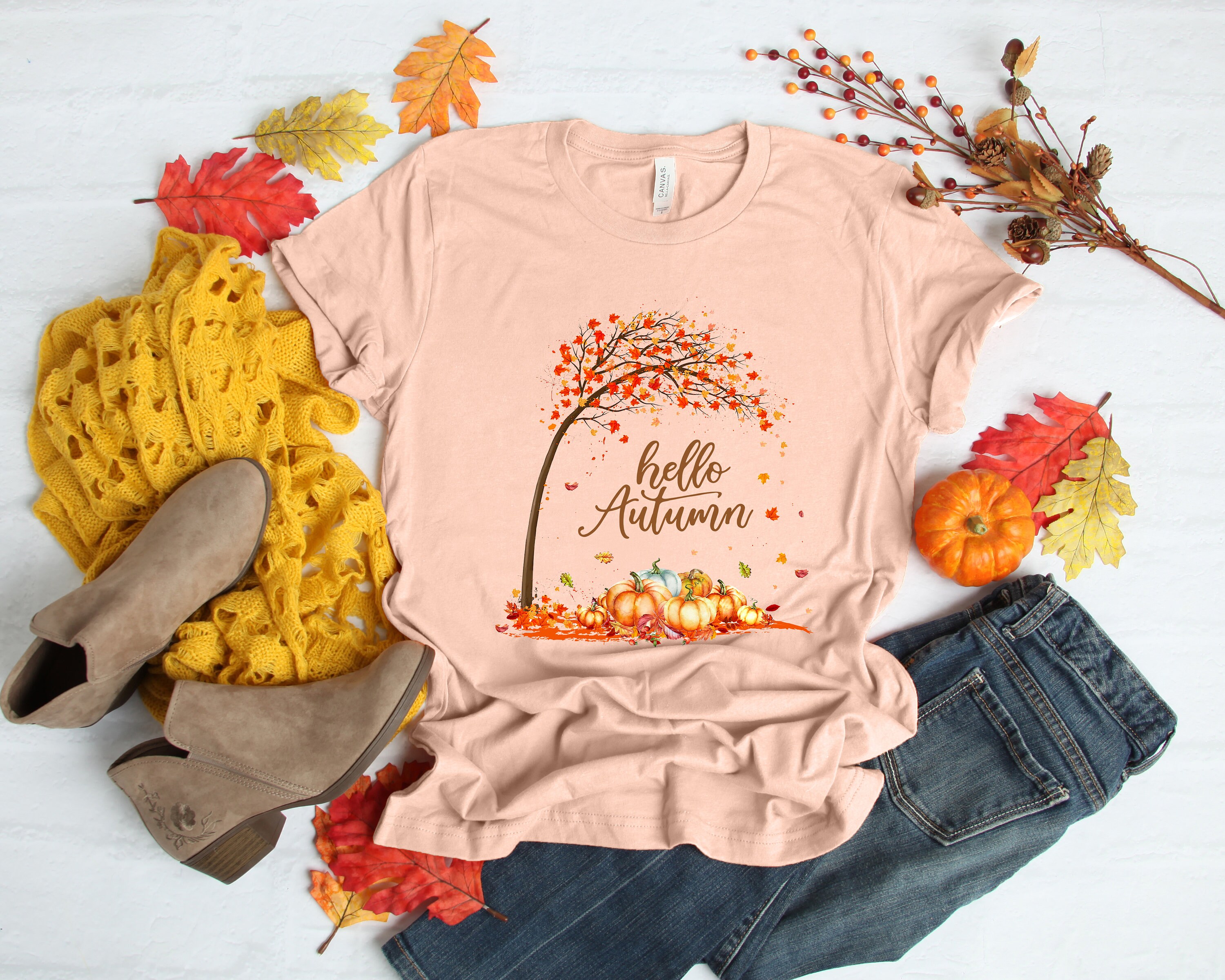 Hello Autumn Shirt Happy Fall Shirt Love Fall Y'all - Etsy