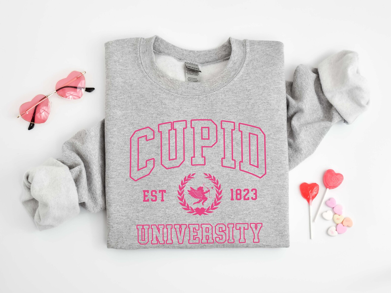 Cupid University Sweatshirt, Cute Valentine's Day Shirt, Funny College Sweatshirt, Love Crewneck ...