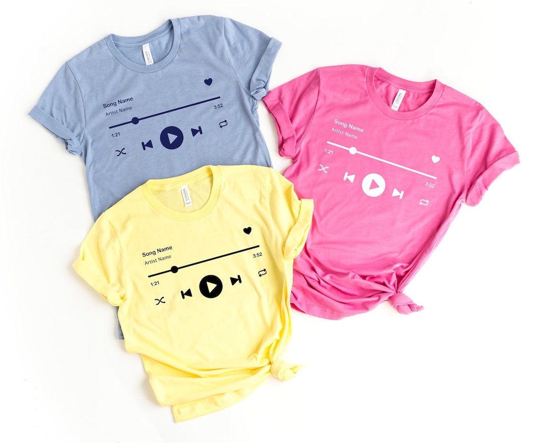 Custom Spotify Song Shirt, Couples Gift for Boyfriend, Customized Sound ...