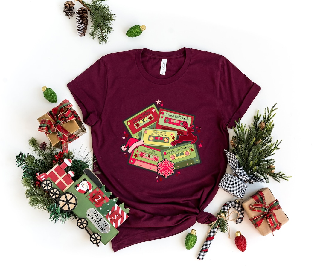 Christmas Music Cassette Tapes Sweatshirt, Christmas Songs, Christmas ...