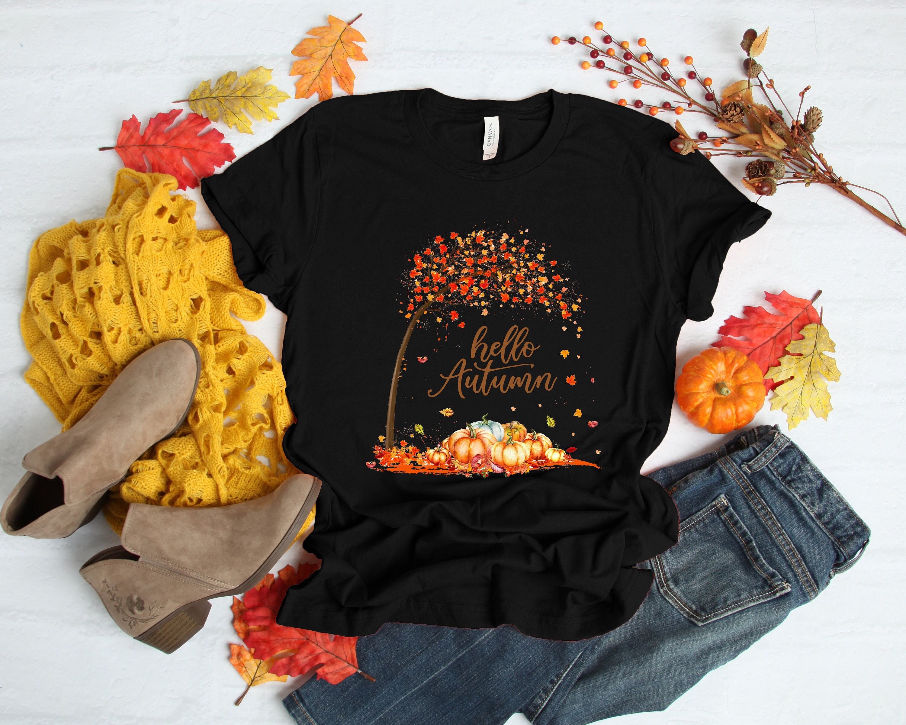 Hello Autumn Shirt Happy Fall Shirt Love Fall Y'all - Etsy