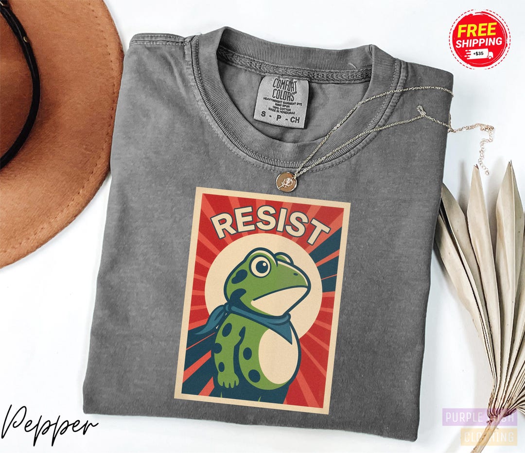 Resist Protest Shirt, Frog Political Art Shirt, Stand up for Freedom ...