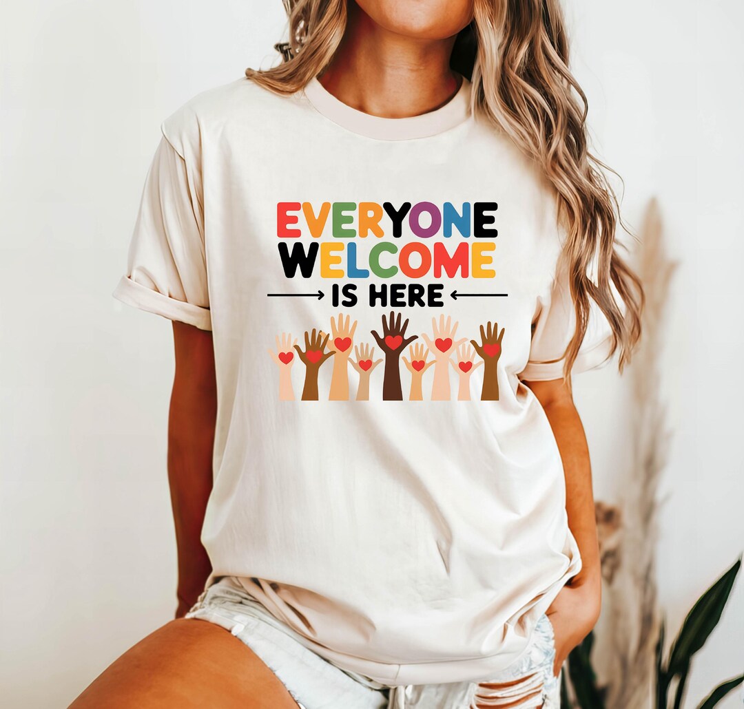 Everyone Welcome Shirt, Comfort Colors Diversity T-shirt, Rainbow ...