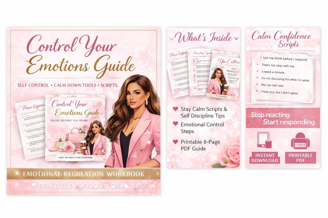 Emotional Regulation Guide | Self-control Workbook (digital Download ...