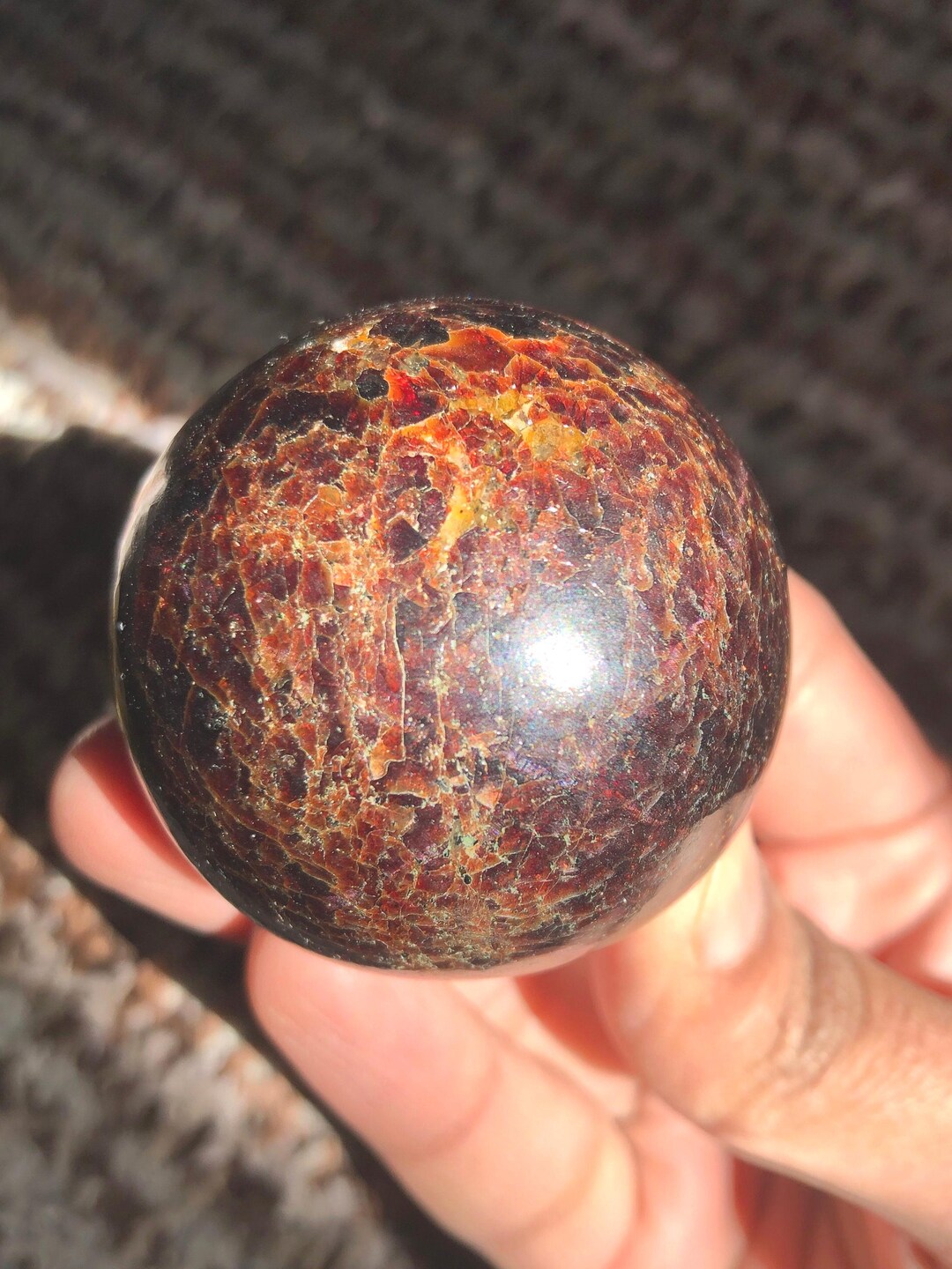 Rare Natural Almandine Garnet Sphere 40mm, 4-star Garnet Crystal Ball ...